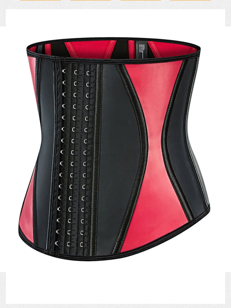 13 Steel Bones Latex Waist Trainer 6 Rows Of Buttons Storm Sweat ...