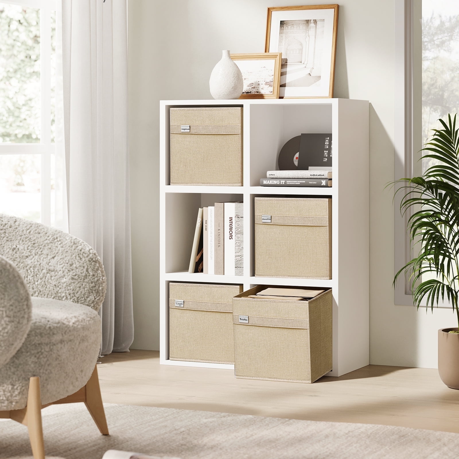 13" Storage Cubes Set of 4 Cube Storage Bins with 2 Handles Foldable ...