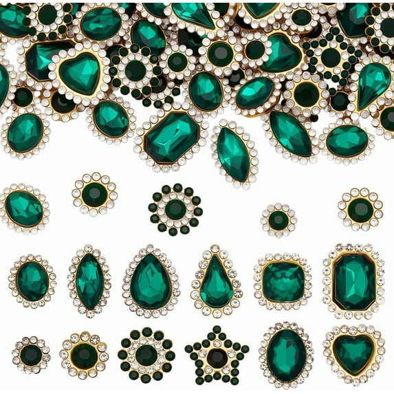 13 Style Sew on Rhinestones 100Pcs Mixed Shape Claw Rhinestones with ...