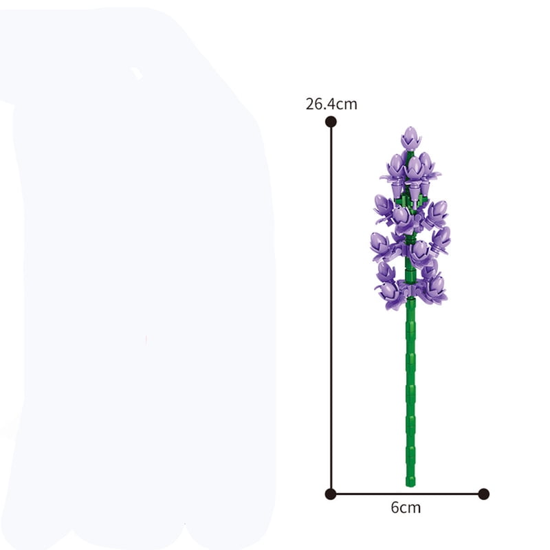 13 Styles Pretty Flower Building Blocks Rose Valentine's Lavender Peach ...