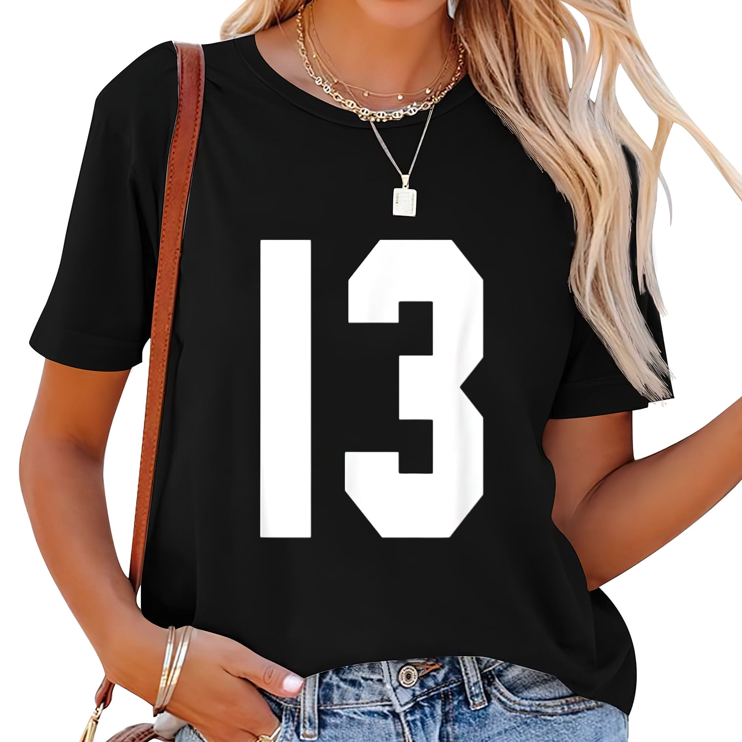 # 13 Team Sports Jersey Front & Back Number Player Women's Short Sleeve ...