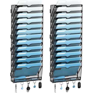 Ultimate Office 12 Tier Mesh Wall File Holder, Multipurpose Rack with ...