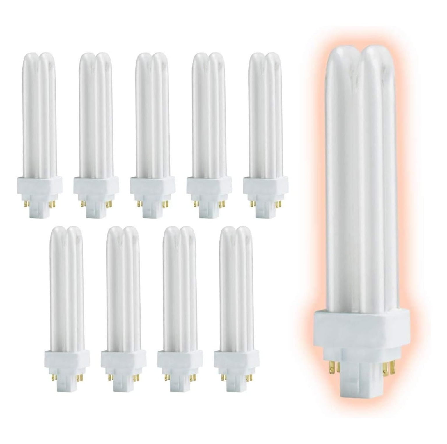 13 Watt CFL Light Bulbs | 4 Pin G24Q-1 Base 5000K Daylight | 13W High Output 900 Lumens | Double ...