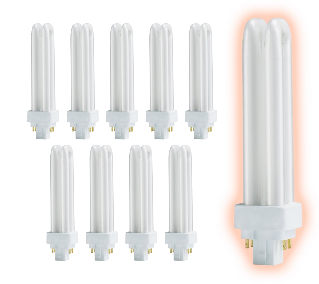 13 Watt CFL Light Bulbs | 4 Pin G24Q-1 Base 6500K Full Spectrum | 13W ...