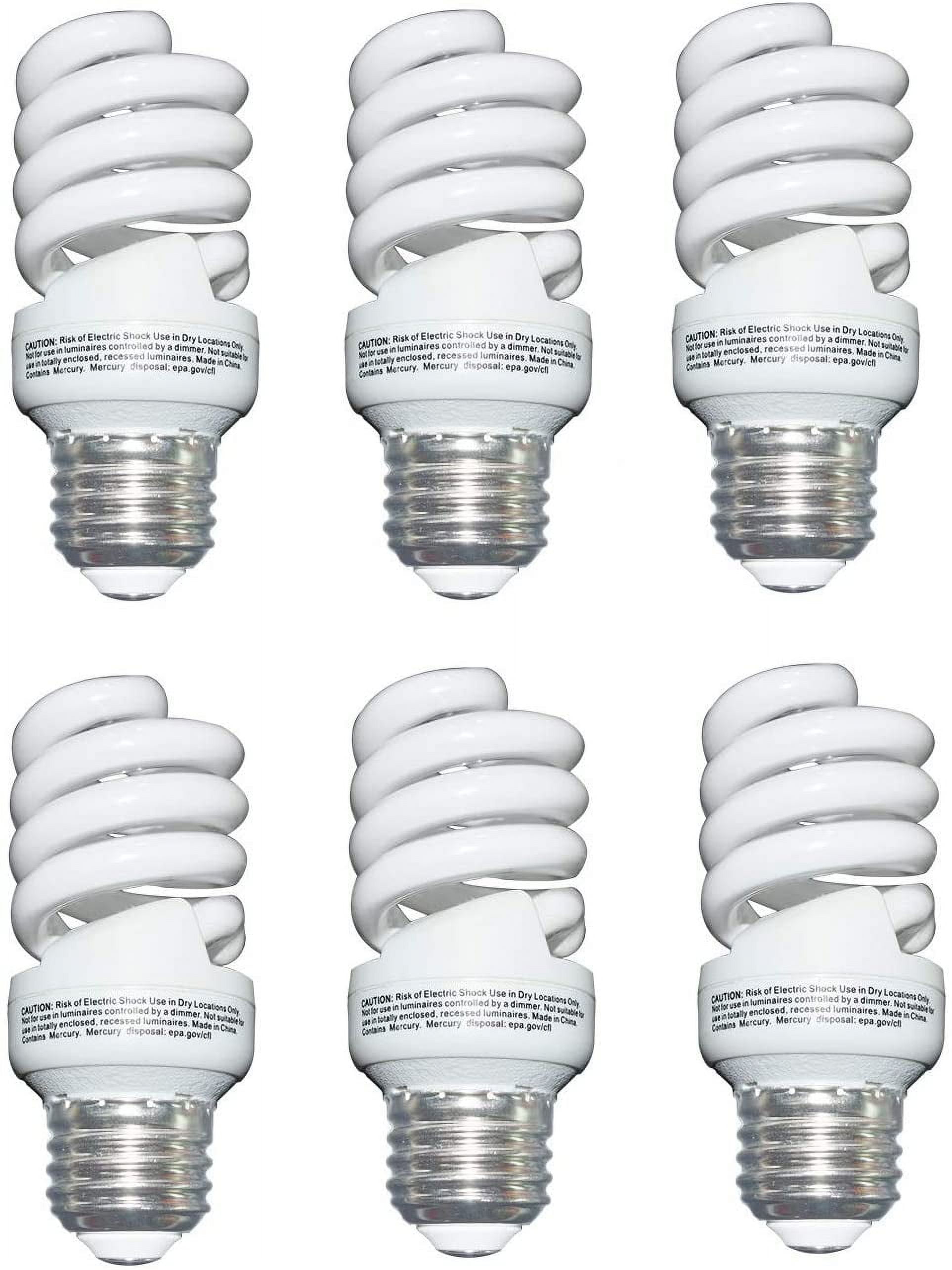 13 Watt CFL Light Bulbs 60 Watt Equivalent, Compact Fluorescent Bulb ...