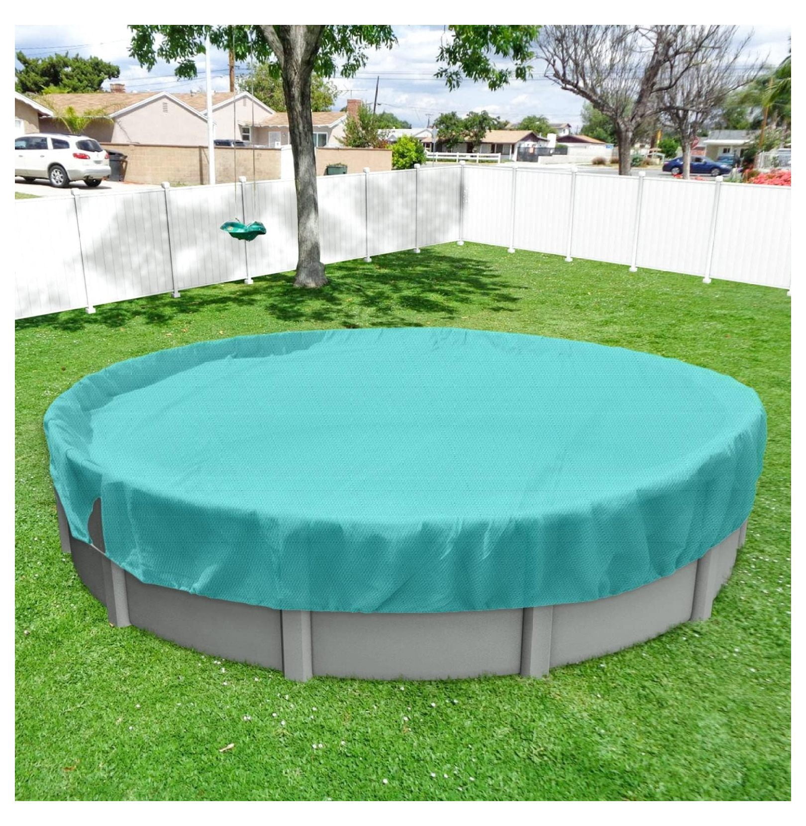 13' Winter Round Pool Safety Cover with Wire Cable Along Edges Winch ...
