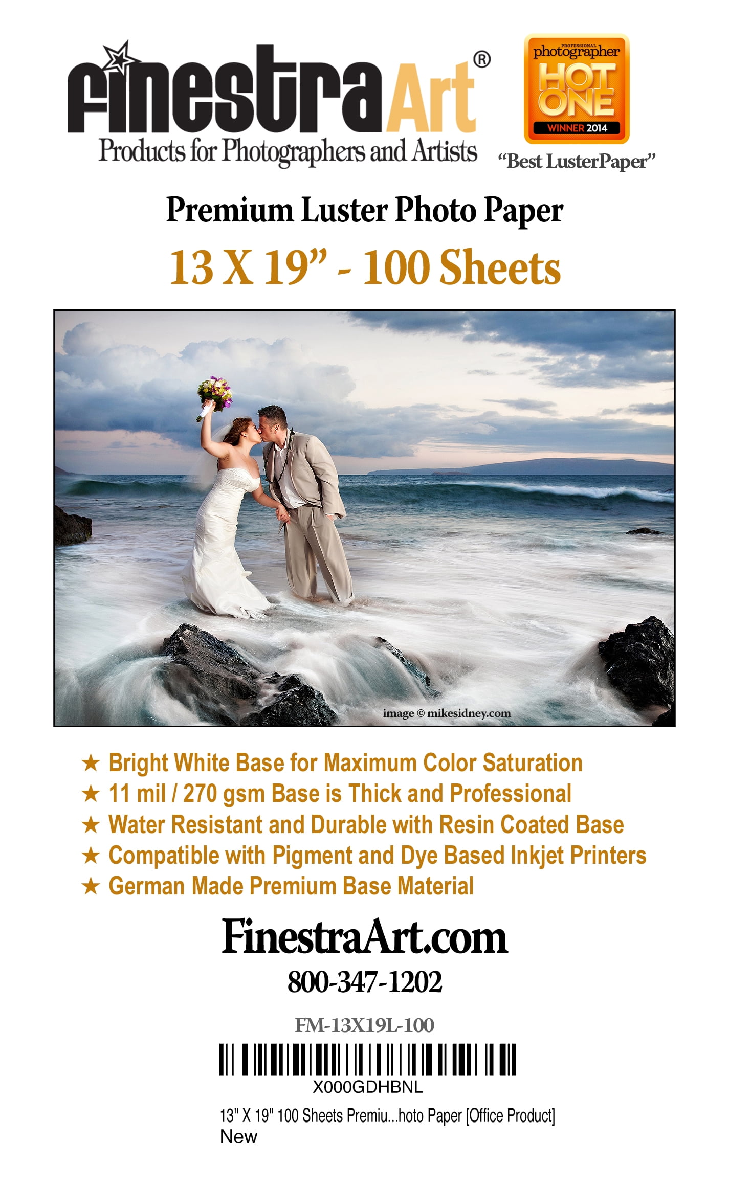 13" X 19" Premium Luster Inkjet Photo Paper - 100 Sheets - Walmart.com