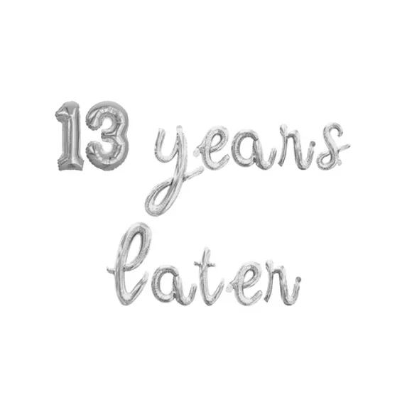 13 YEARS LATER Cursive Letter Balloon Banner - 13th Birthday Party ...