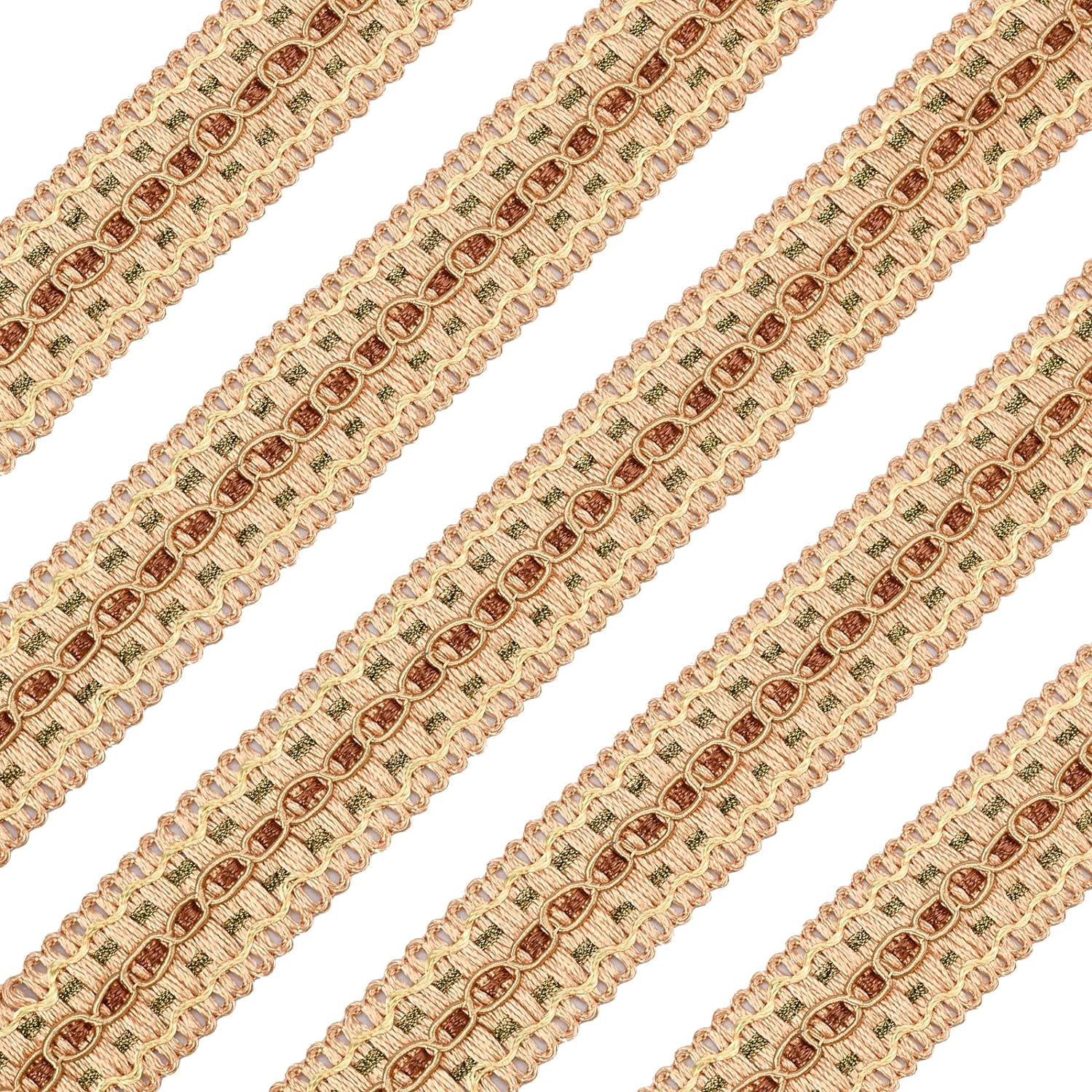13 Yards 1 inch Light Orange Woven Braid Trim Handmade Polyester Sewing ...