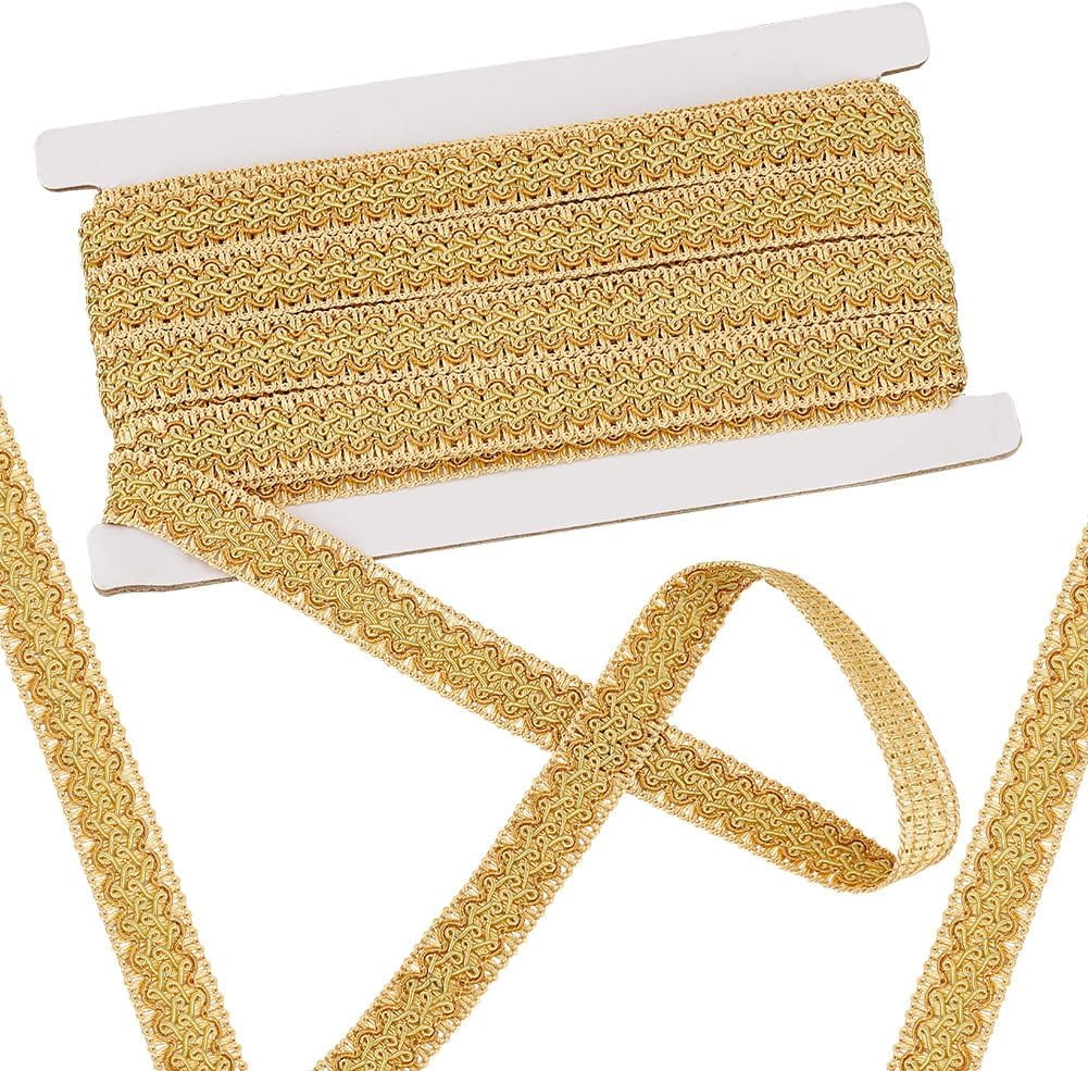 13 Yards/ 12m Braid Polyester Braided Lace Ribbons, 1 inch/ 24mm Yellow ...