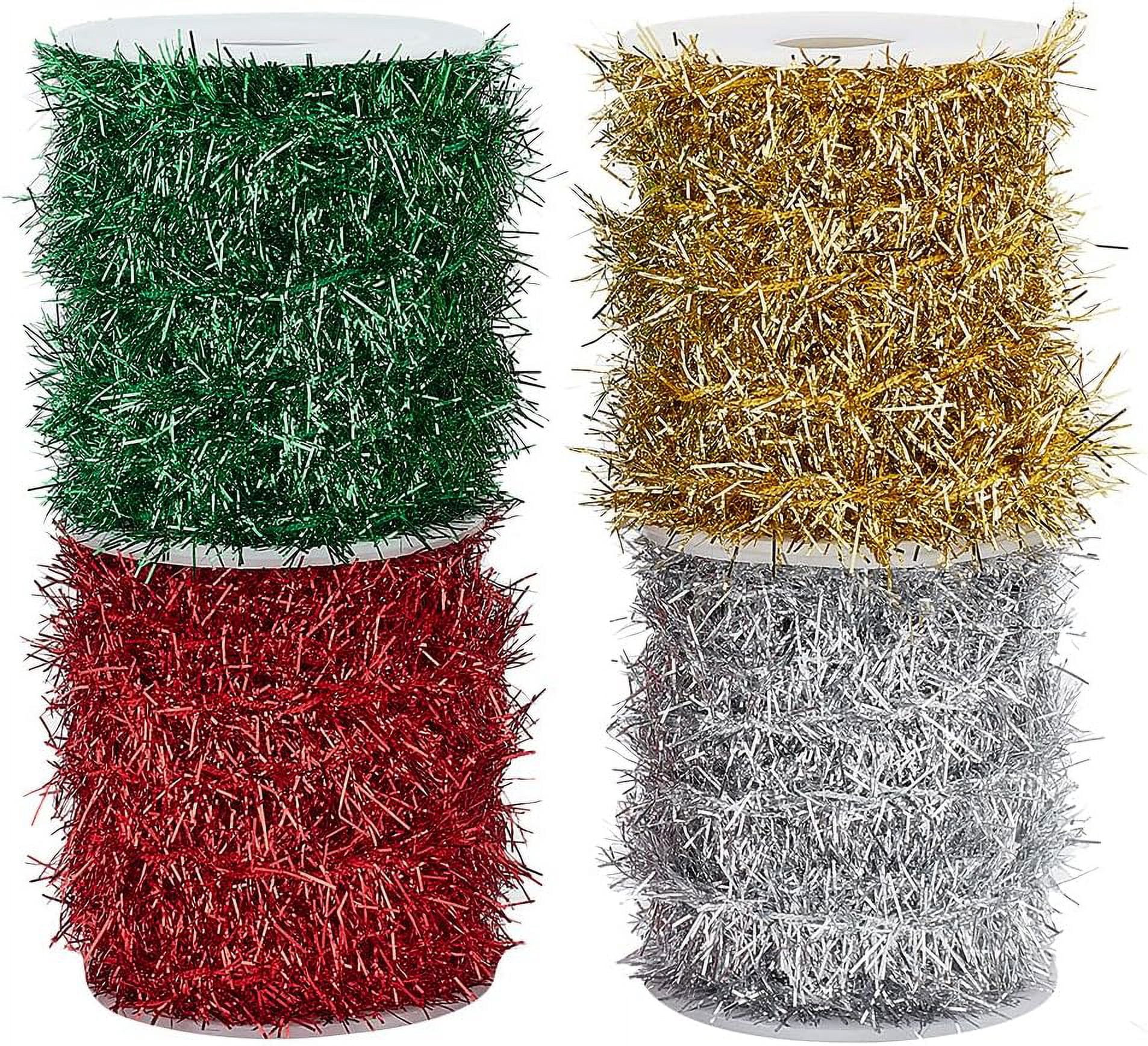 13 Yards 4 Rolls 4 Colors Tinsel Garland Thin Glitter Tinsel 13 Yards ...
