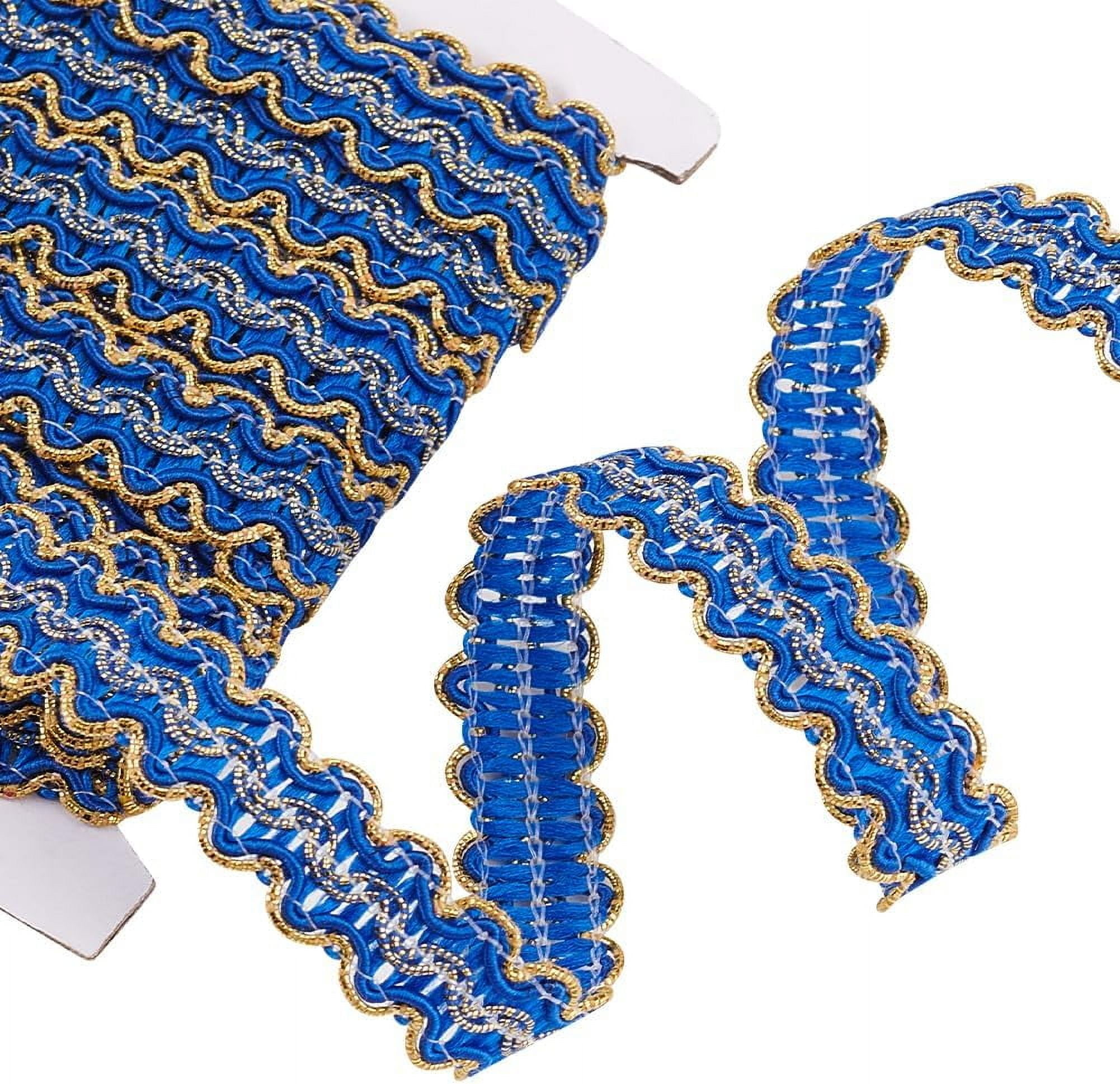 13 Yards Blue Metallic Braid Lace Trim Gimp Braid Trim 16mm Wide ...