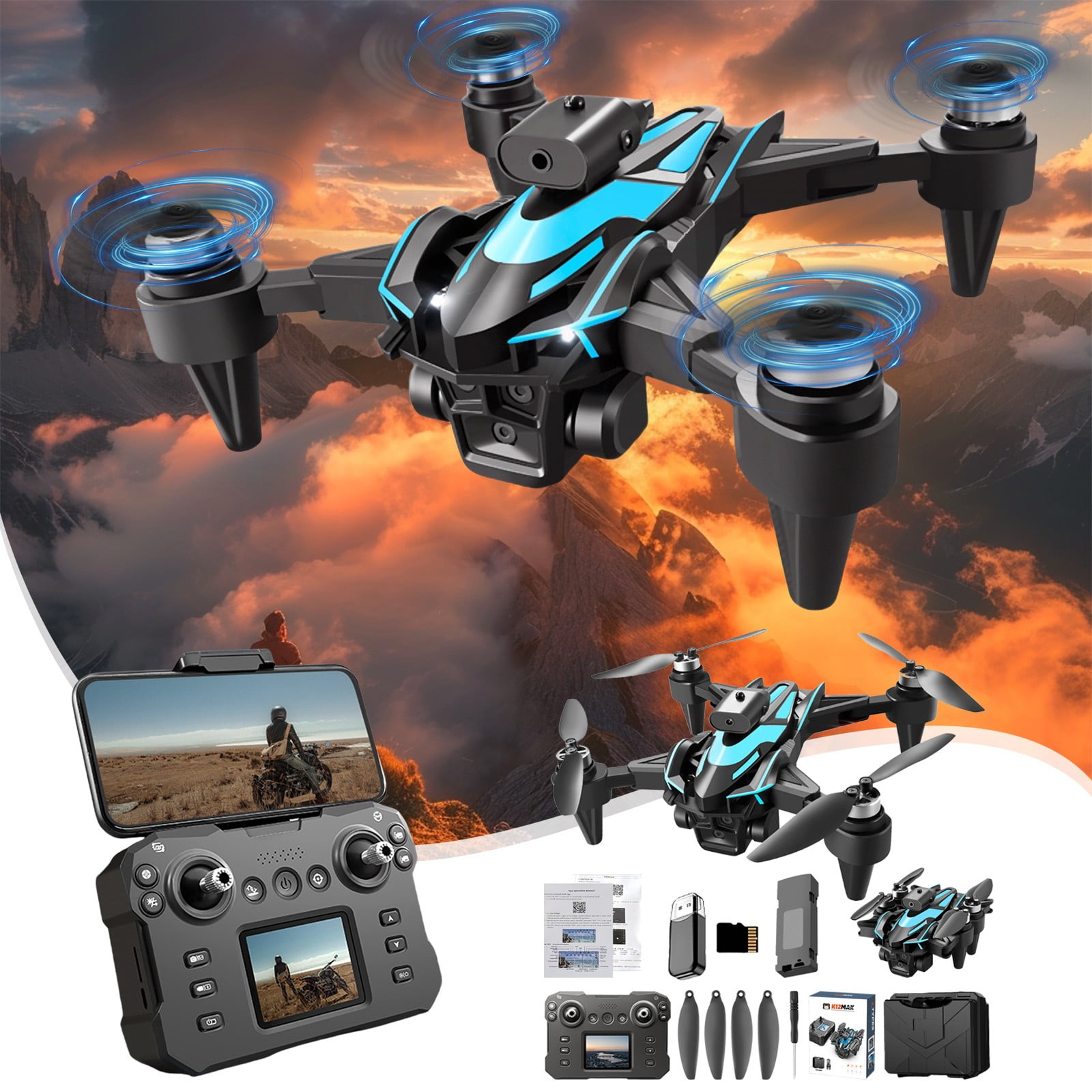 13 Year Old Boy Gifts,Brushless Motor Drones with 1080P Cameras Wind ...
