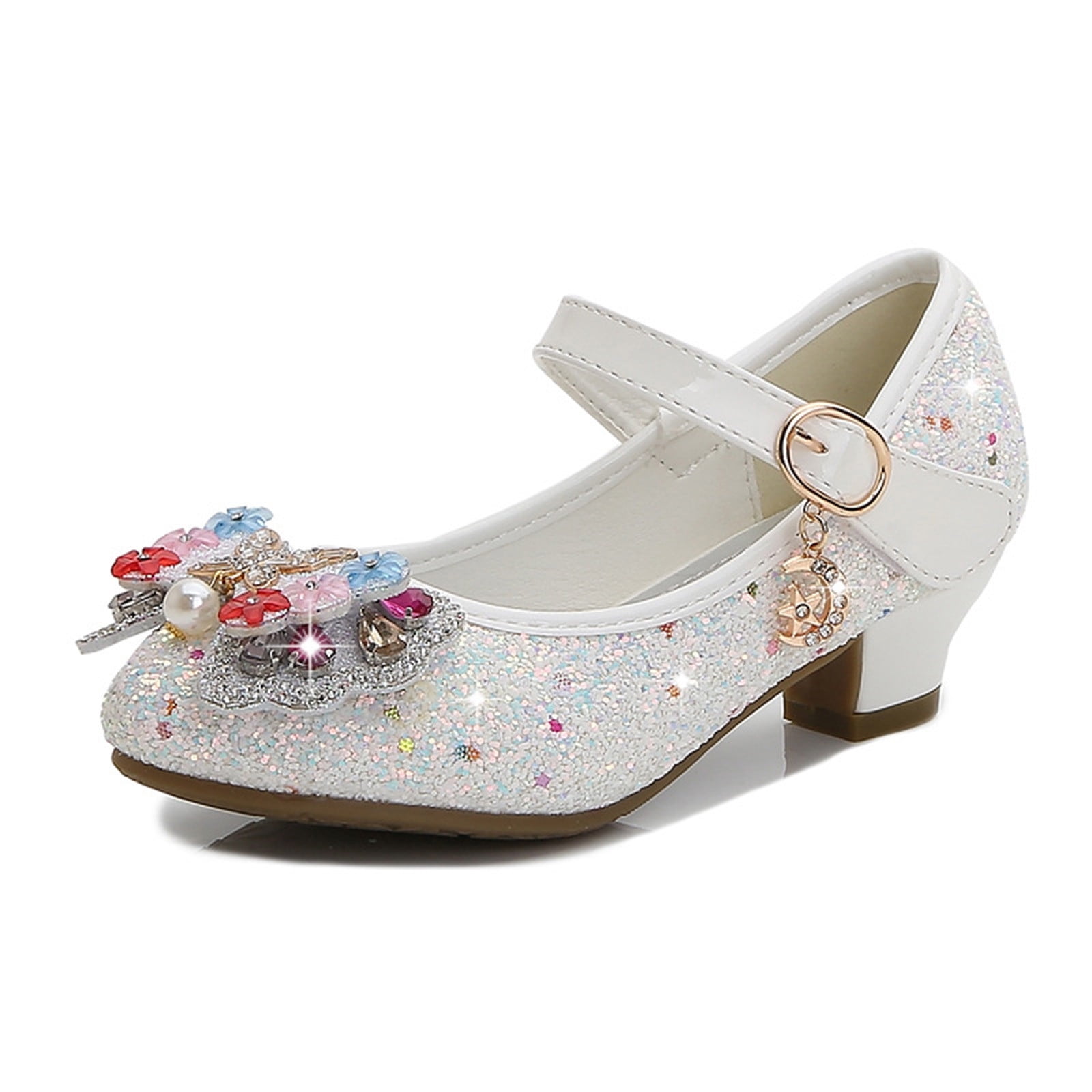 13 Years Little Kids Girls Dress Pumps Glitter Sequins Princess Low ...