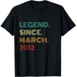 13 Years Old Legend Since March 2012 13Th Birthday Unisex Men Women T ...