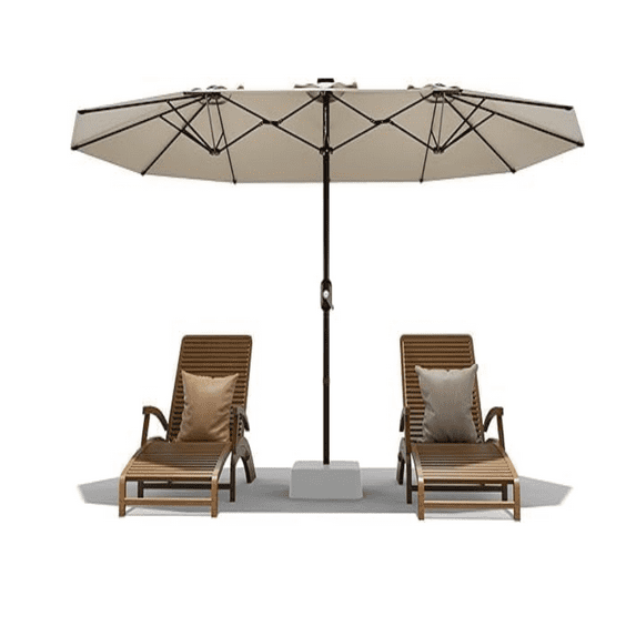 13 ft Large Patio Umbrella Double-Sided Rectangular with Crank Handle ...