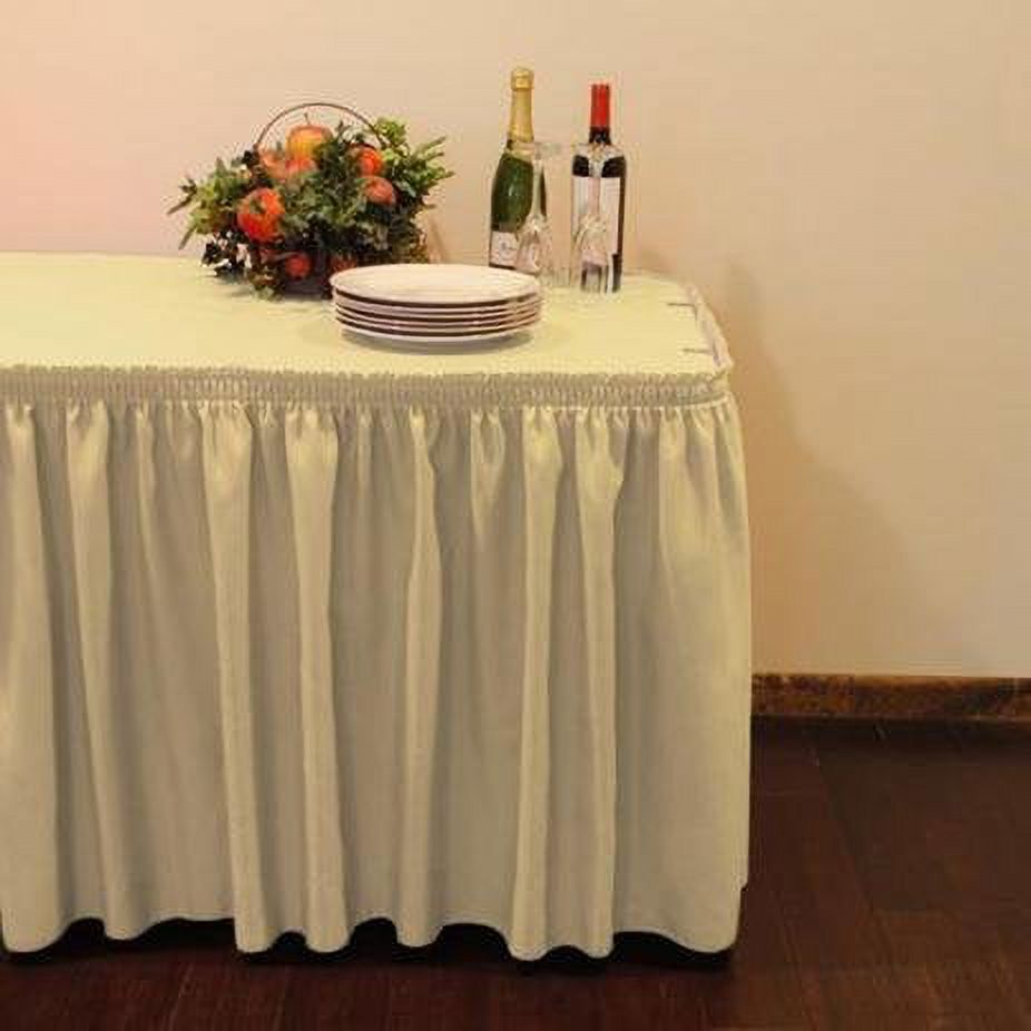 13 ft. SimplyPoly Shirred Pleat Table Skirting (Ivory) - Walmart.com