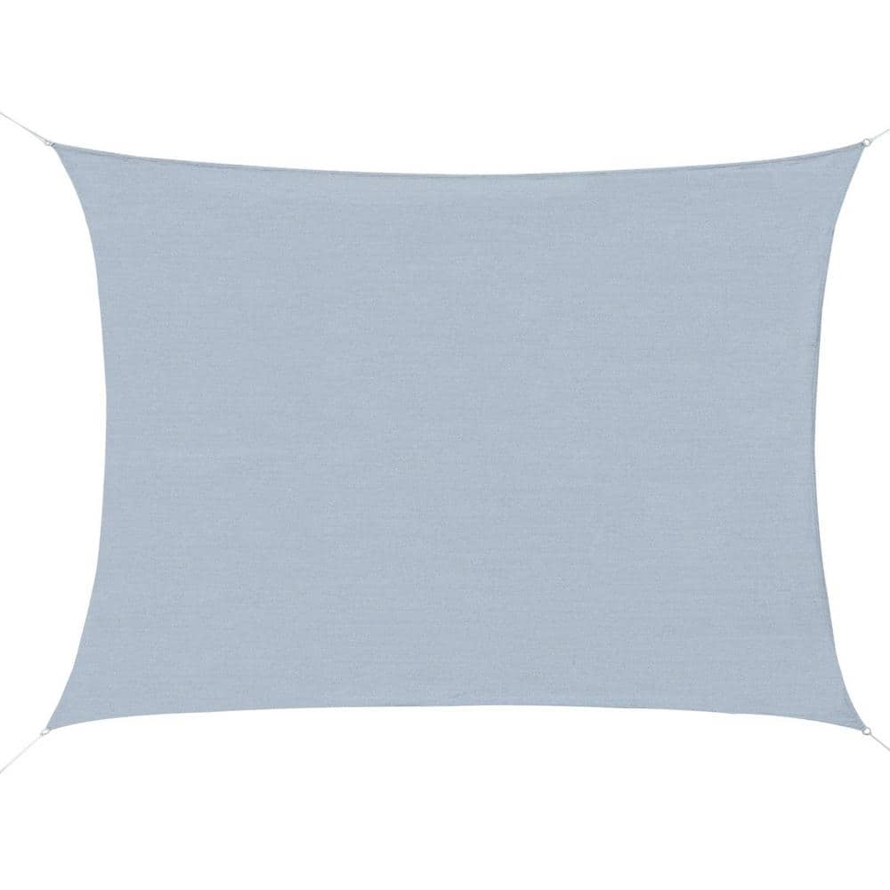 13 ft. x 20 ft. Grey Rectangle Outdoor Patio Sun Shade Sail Canopy with ...