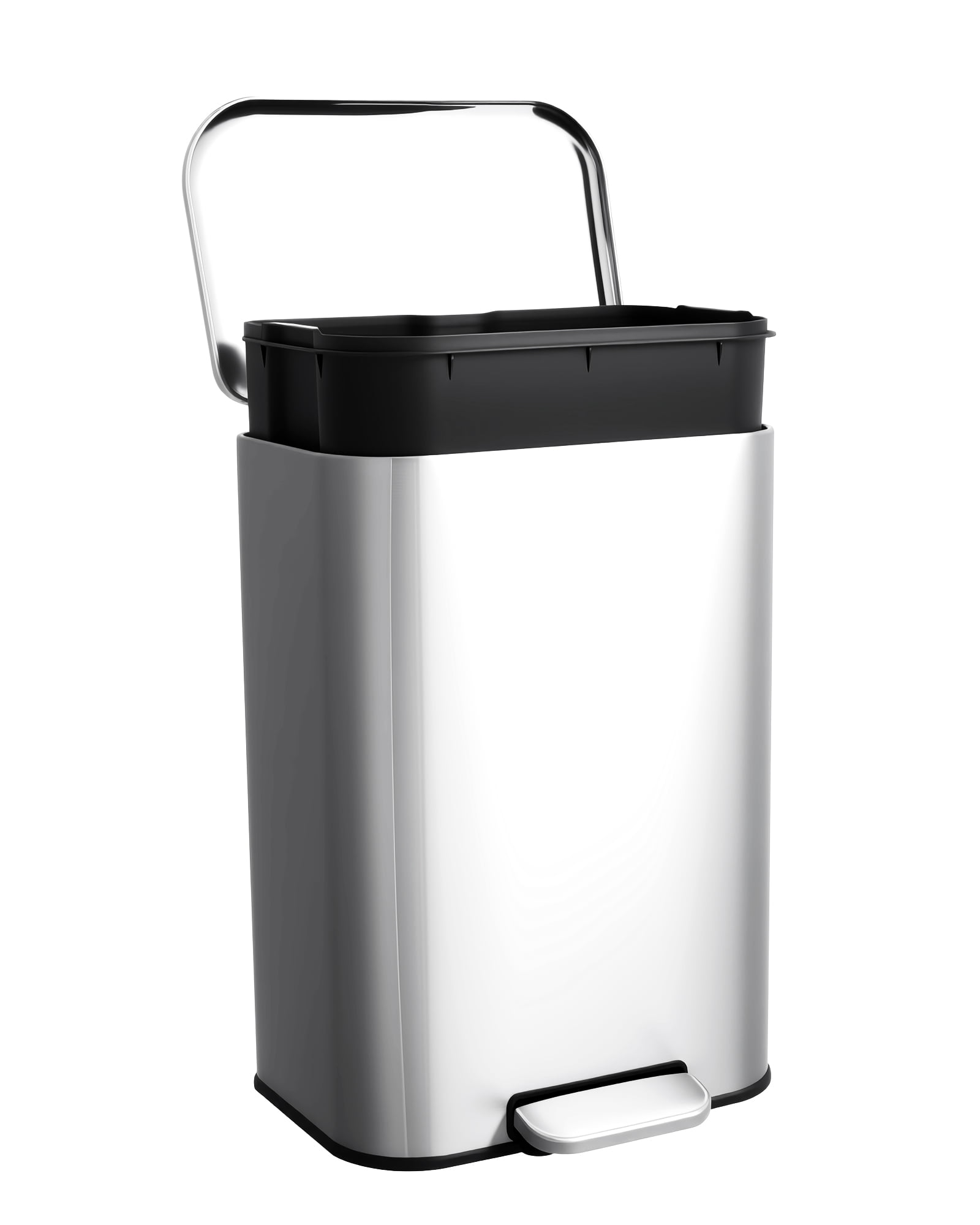 13 gal Kitchen Trash Can, Step Garbage Can with Soft-Close Lid ...