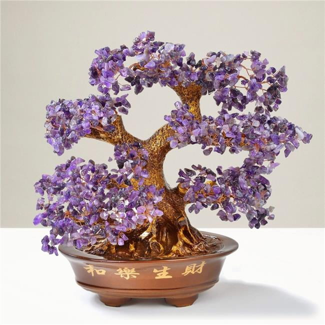 13 in. Amethyst Bonsai Tree of Life with 1251 Natural Gemstones ...