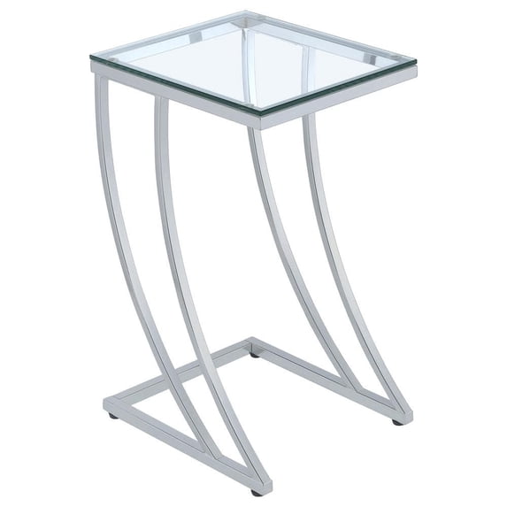 13 in. Chrome and Clear Rectangle Glass Accent Table - Walmart.com