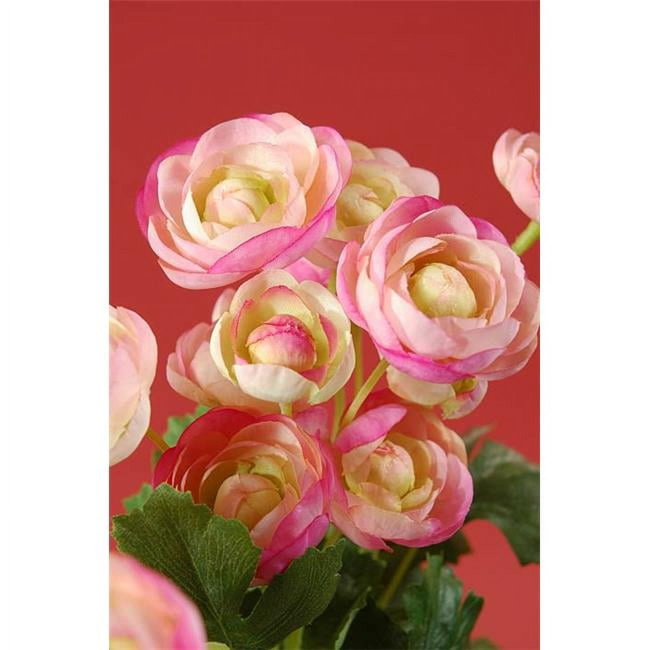 13 in. Mini Pink Ranunculus Bush X5- Case of 12 - Walmart.com