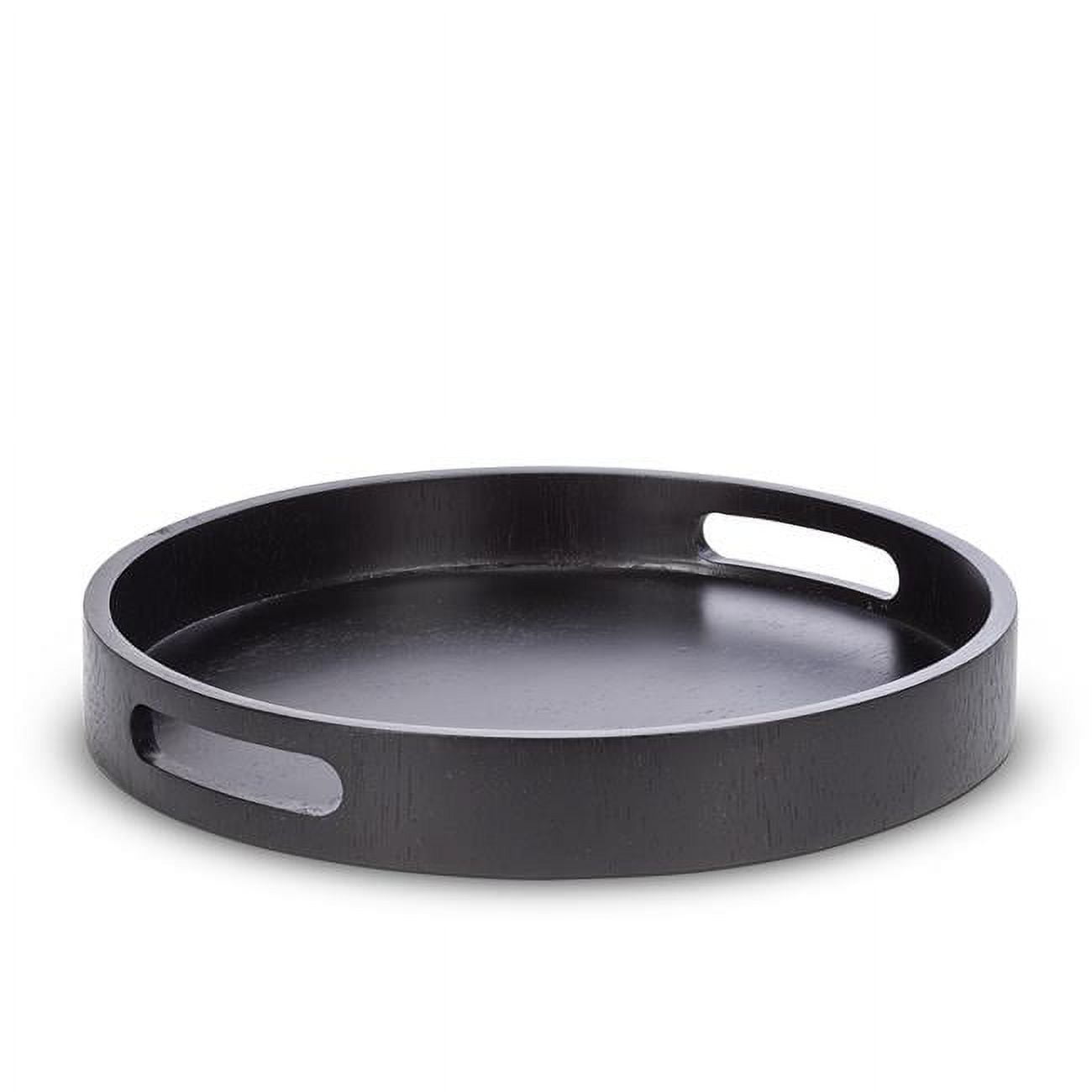 13 in. Round Tray with Handles, Black - Walmart.com