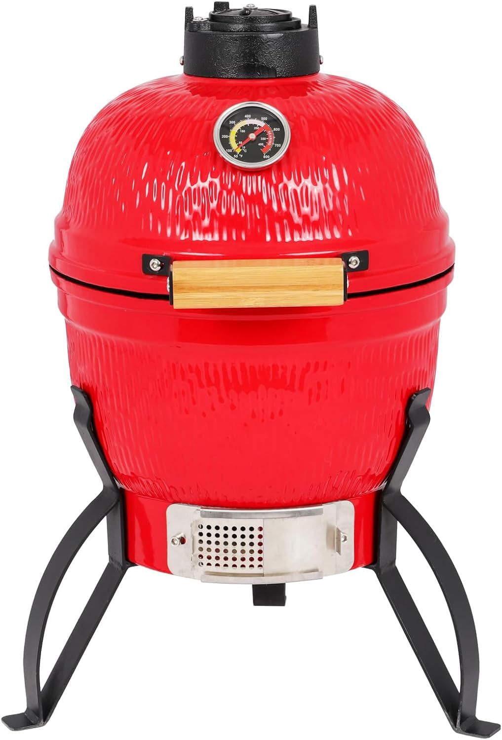 13-in W Kamado Grill with Built-in Thermometer, Egg Grill with Cast ...