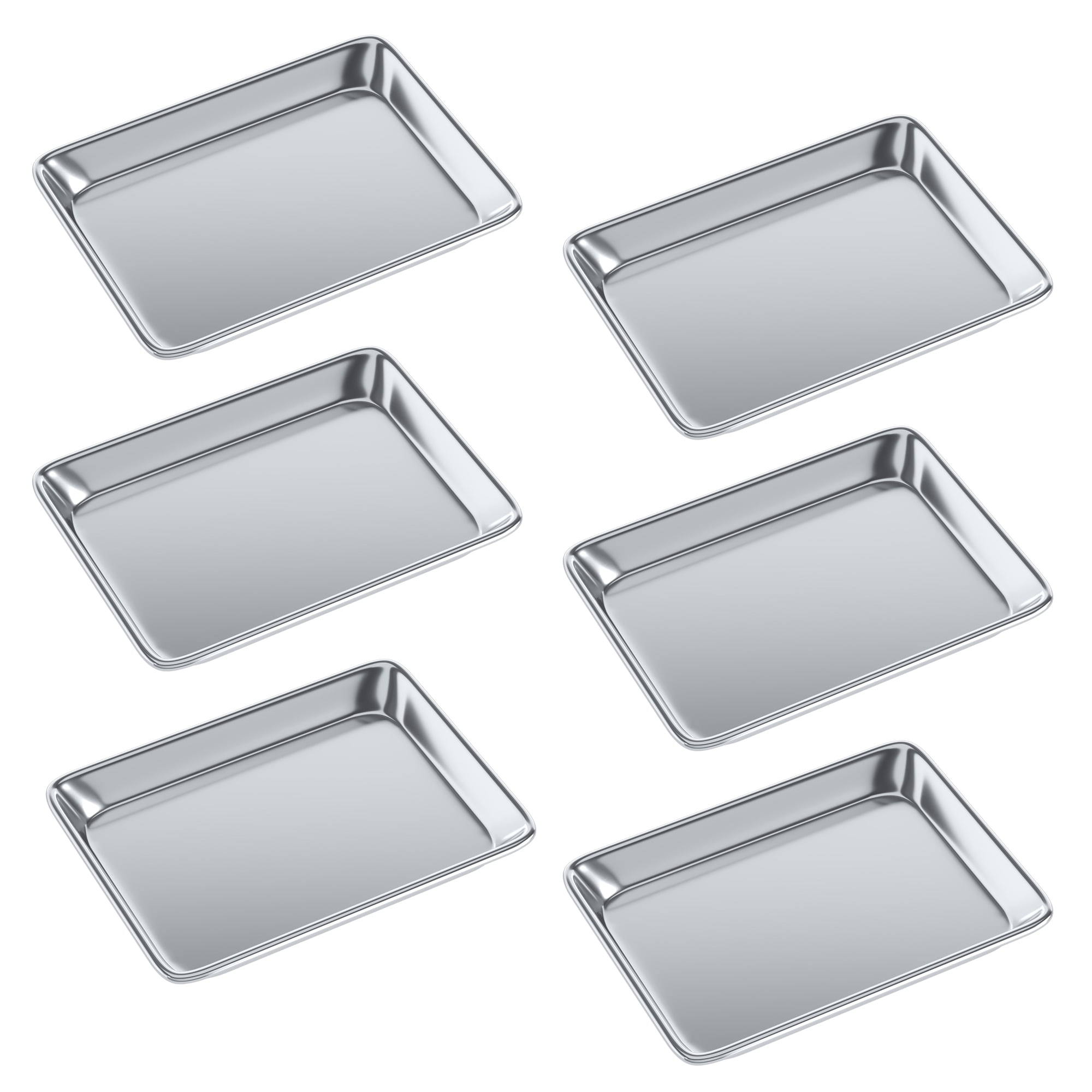 13 in. x 10 in. 19 Gauge Quarter Size Aluminum Bun / Sheet Pan. Pack of ...
