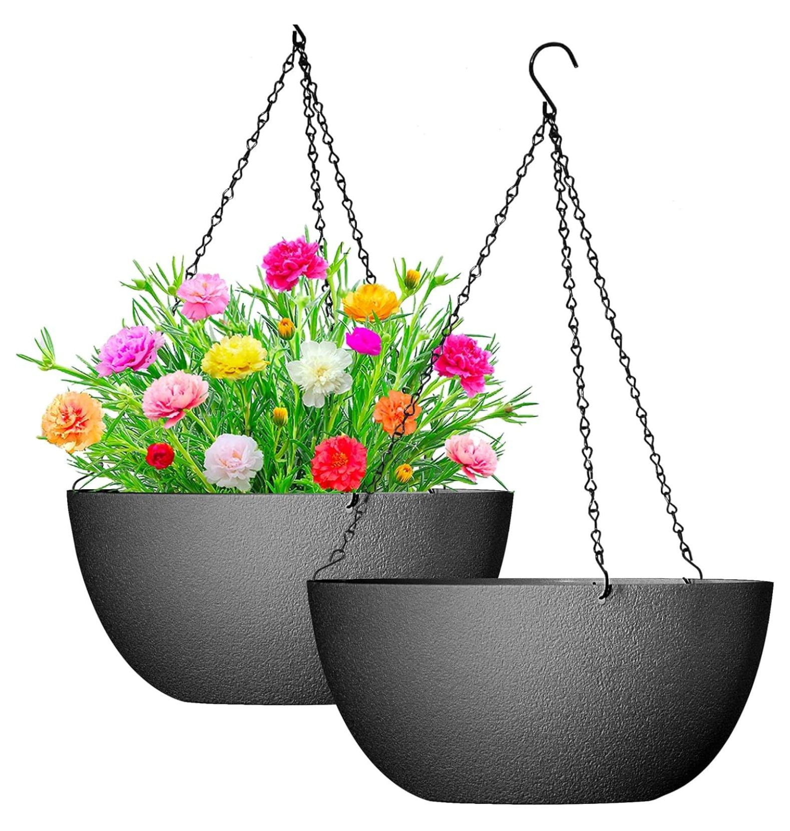 13 inch 2Pack Large Hanging Planters for Outdoor Indoor Plants with ...