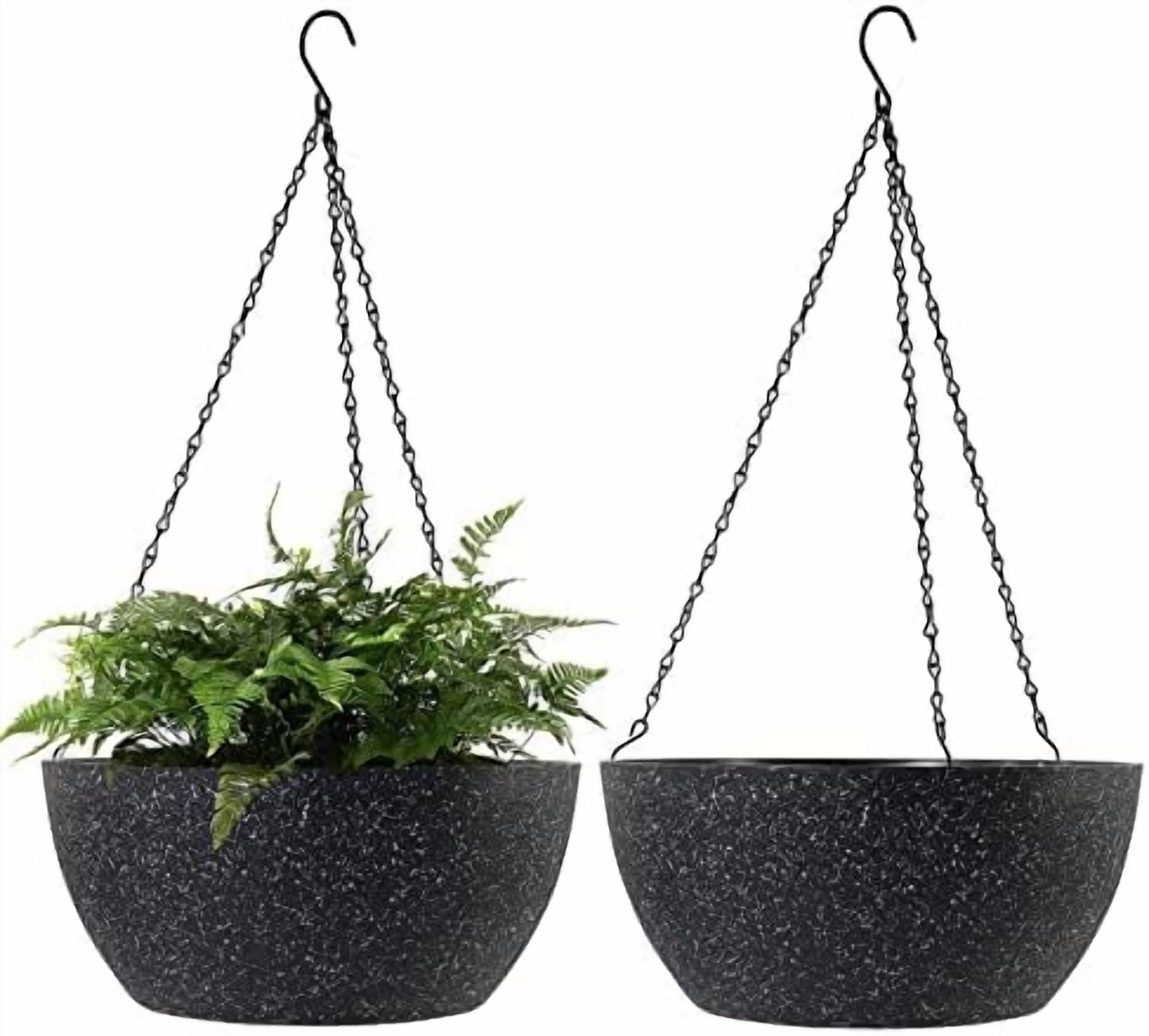 13 inch 2Pack Large Hanging Planters for Outdoor Indoor Plants with ...