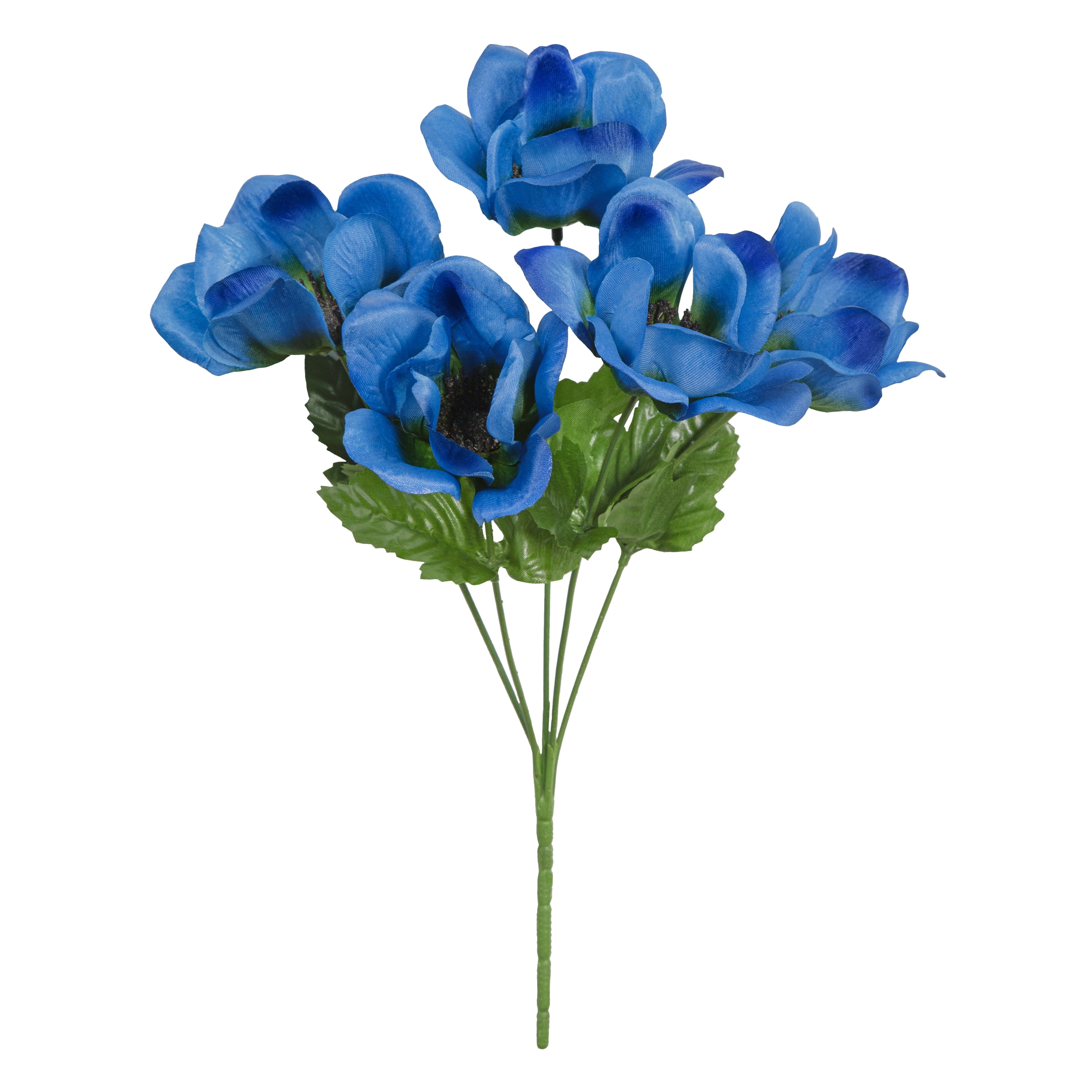 Mainstays Blue 13-inch Artificial Silk Anemone Flower Pick with 5 Heads ...
