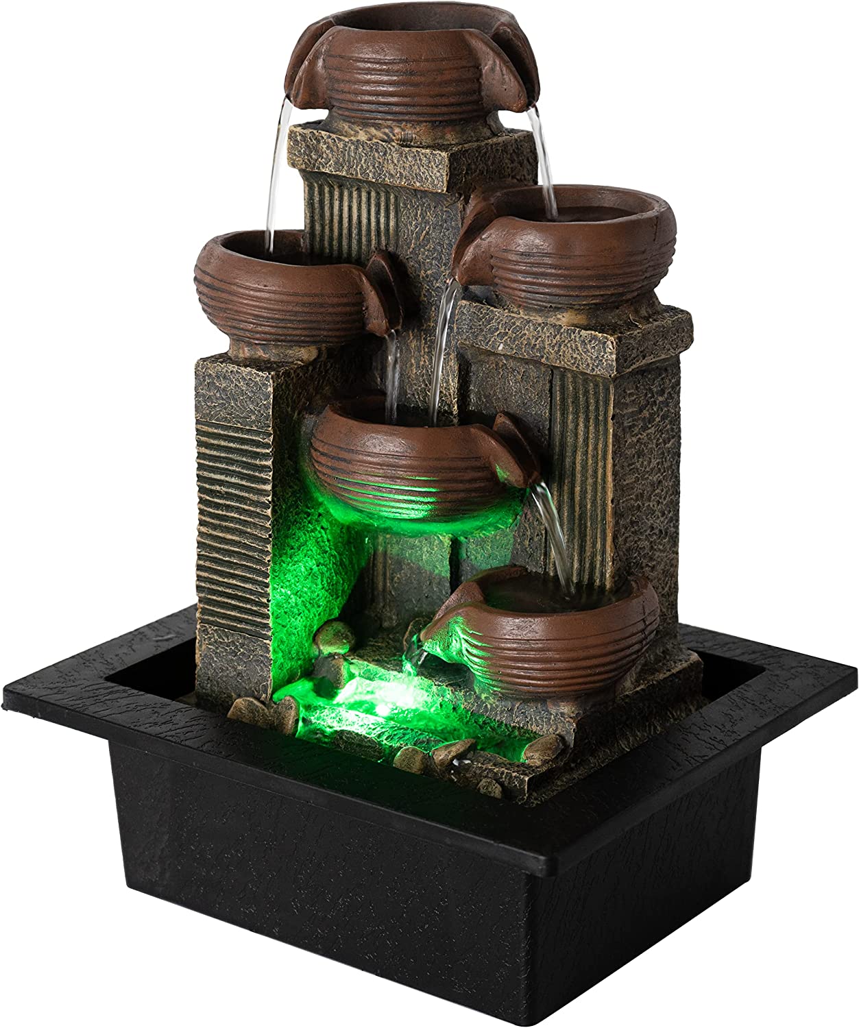 13-inch Indoor Fountains and Waterfalls Cascading 5-Tiered Pots ...