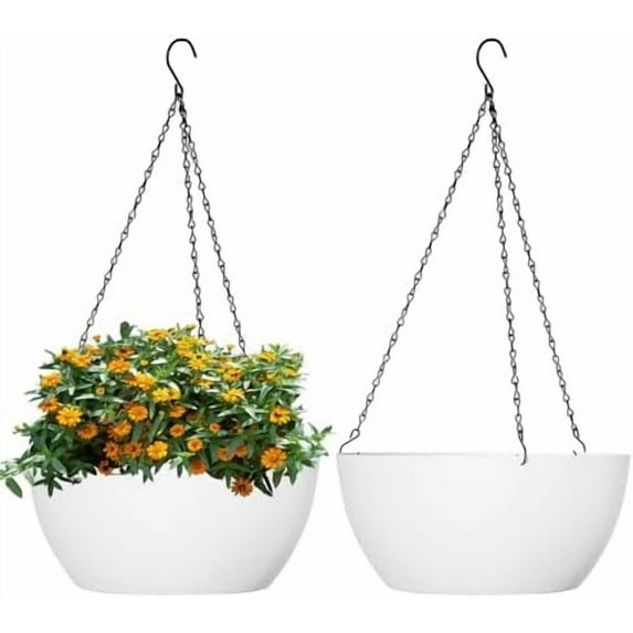 13 inch Large Hanging Planters Plant Pots for Outdoor Indoor Plants ...