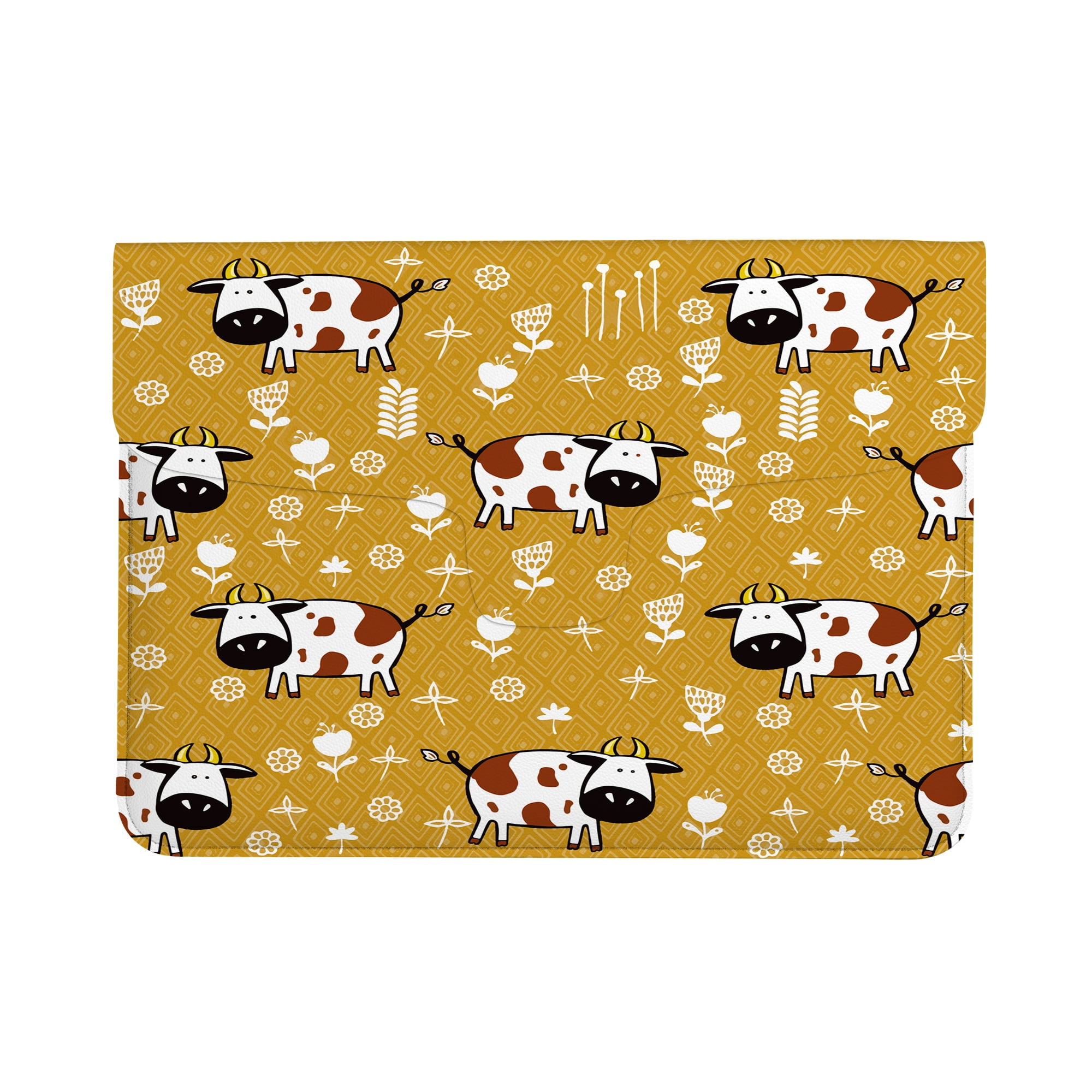 13 inch Leather Laptop Carrying Bag Cute Cows Childish for MacBook 13 ...