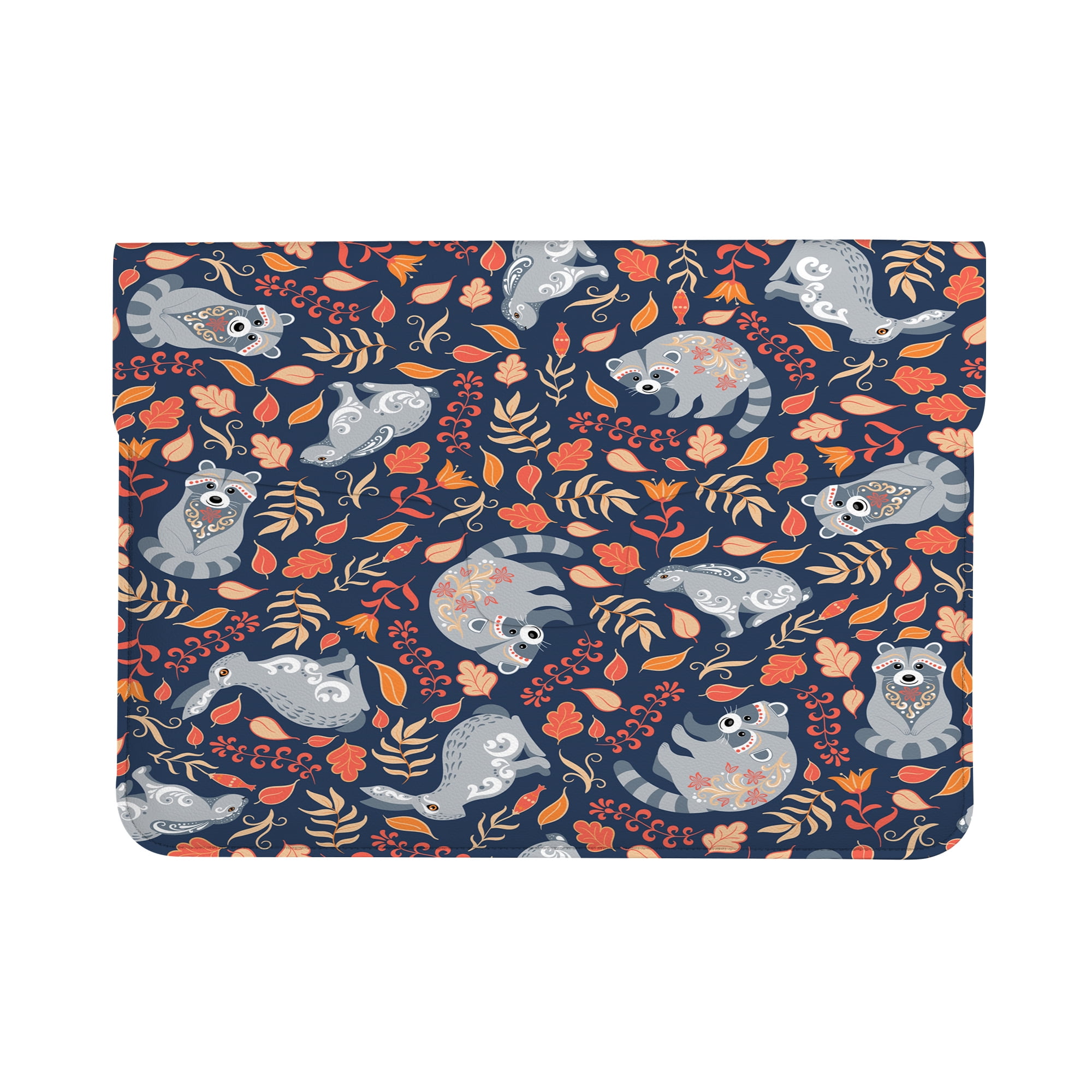 13 inch Leather Laptop Carrying Bag Grey Raccoons And Hares With Autumn ...