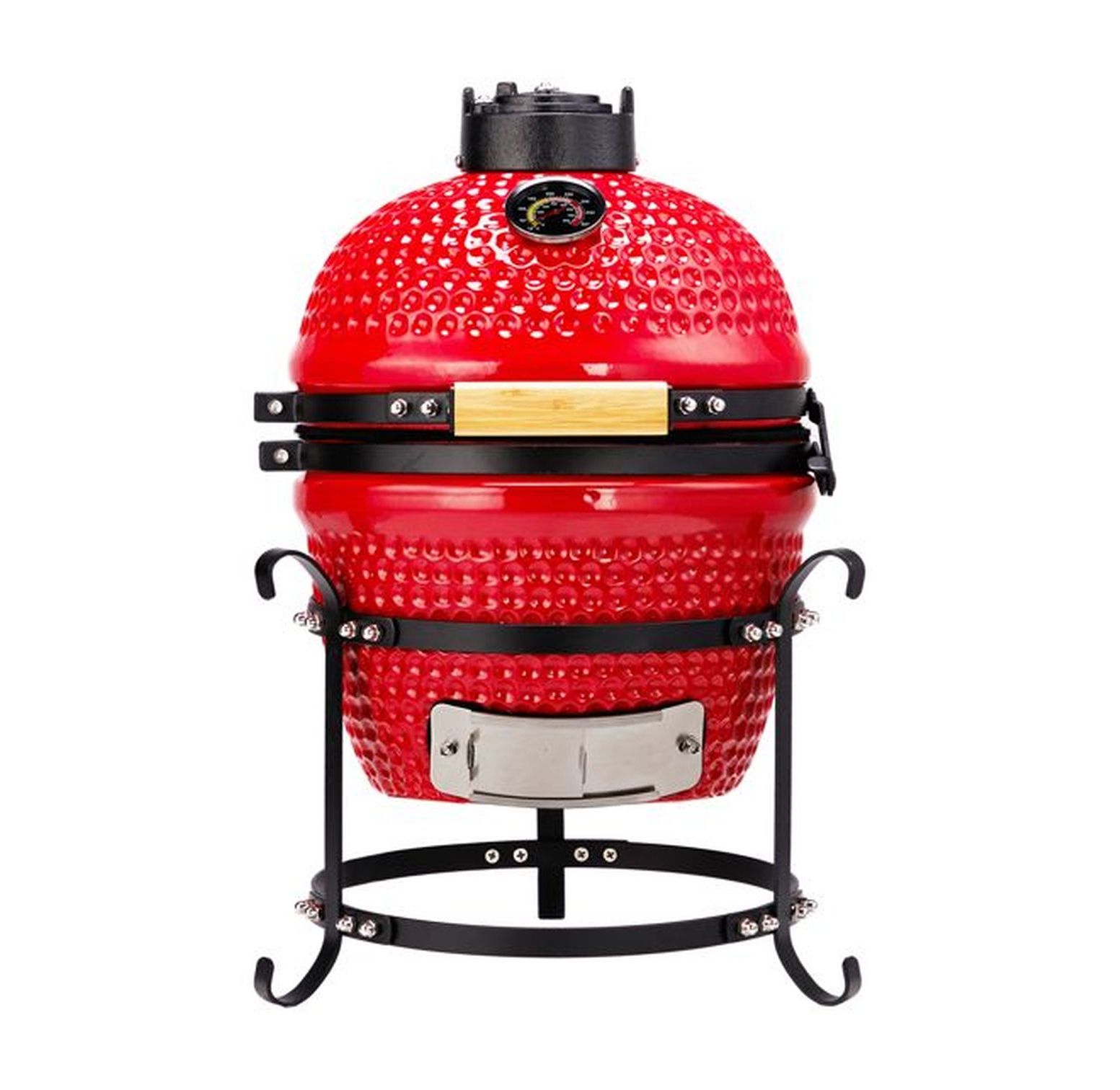 13-inch Portable Ceramic Charcoal Grill with Grill Stand, Stainless ...