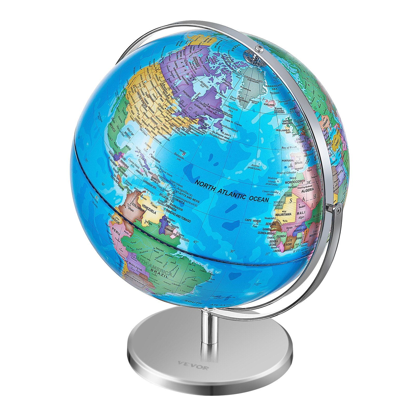 13 inch Rotating World Globe with Stand, 720° Spinning Educational ...