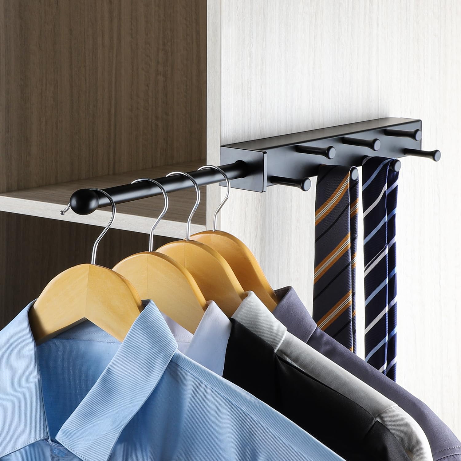 13 inch Valet Rod for Closets Pull Out Closet Valet Rod Slide Out Black ...