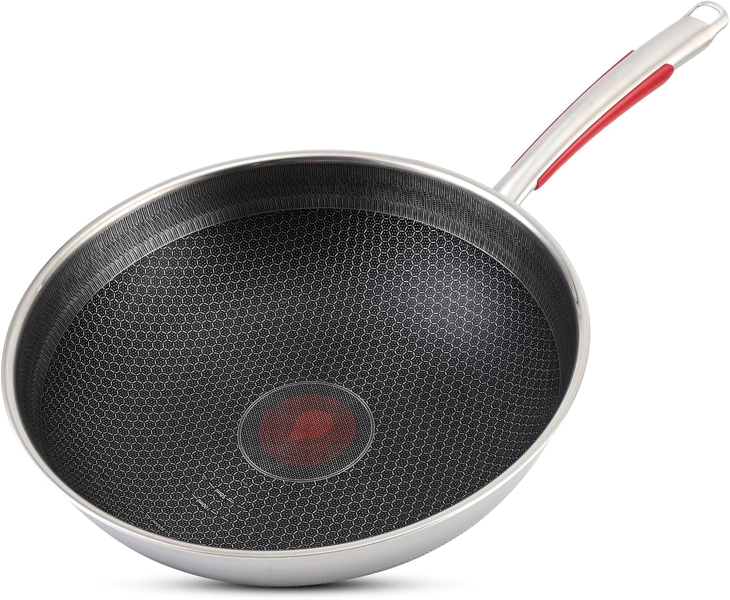 13 inch Wok Pan,Stainless Steel Stir-fry Wok, Non Stick Honeycomb ...