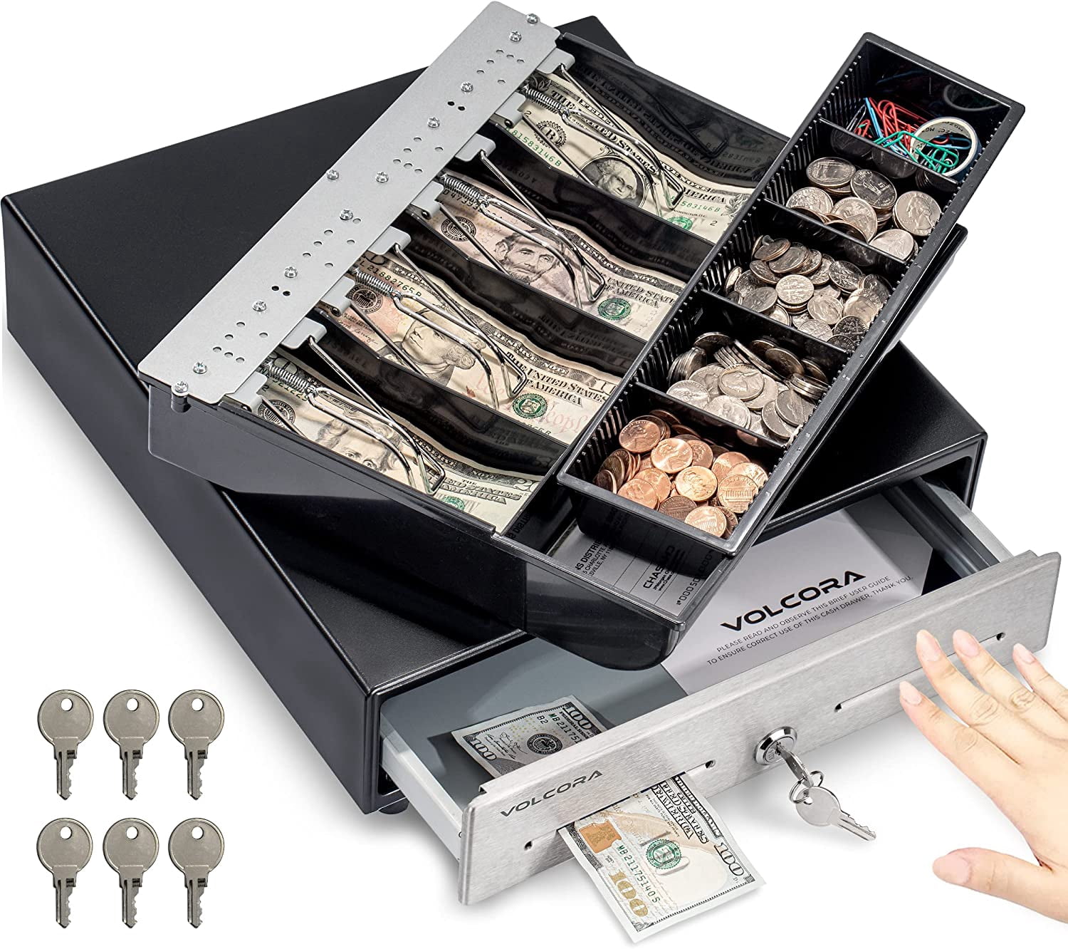 13-inch manual pull-out cash drawer, suitable for point-of-sale (POS ...