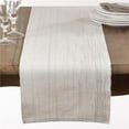13 x 120 in. Shimmering Woven Cotton Ribbed Table Runner, White ...