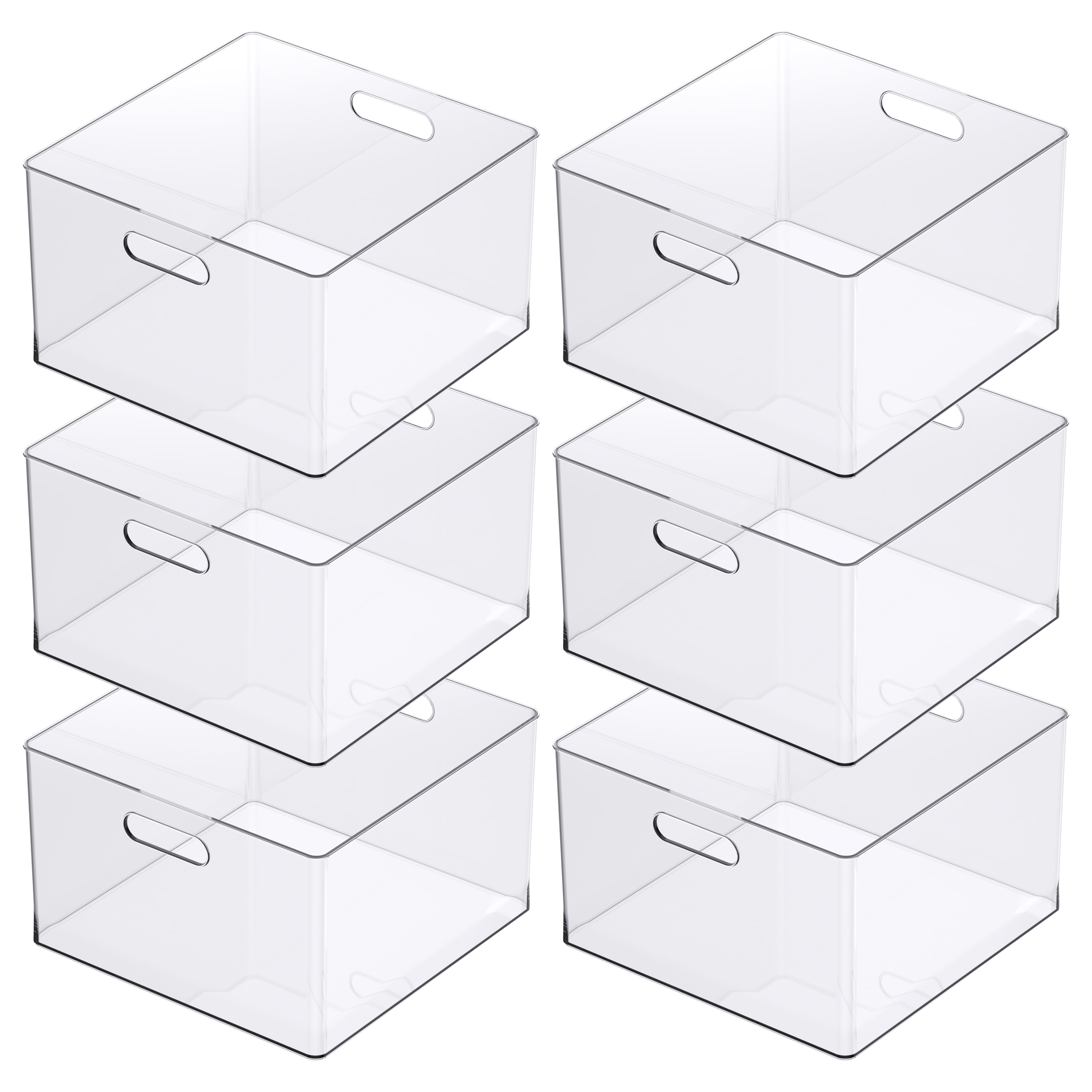 13" x 13" Clear Storage Bin with Handles by Simply Tidy – Stackable ...