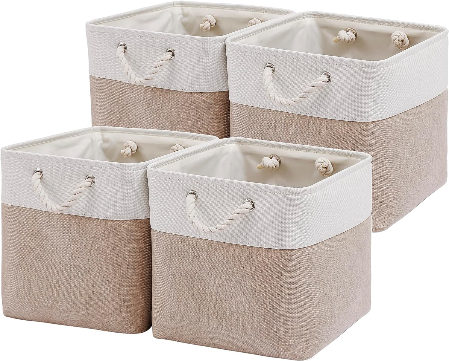 13 x 13 Inch Cube Storage Bins, 4 Pack Large Collapsible Fabric Storage ...