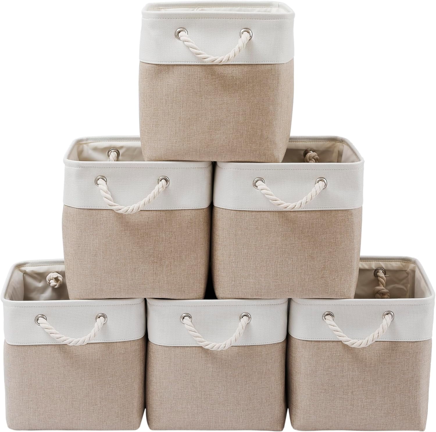 13 x 13 Inch Cube Storage Bins, 6 Pack Extra Large Collapsible Fabric ...