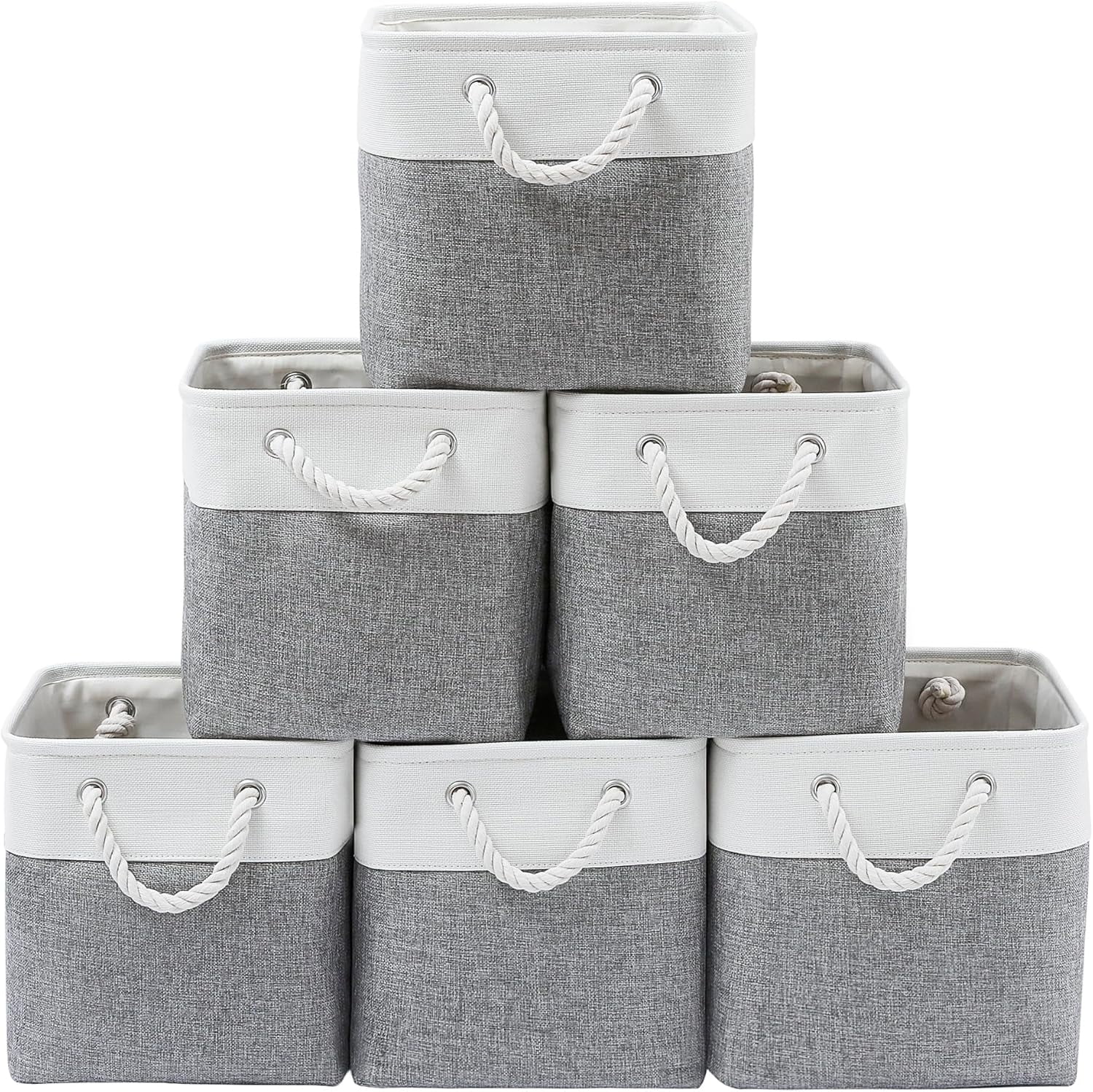 13 x 13 Inch Cube Storage Bins, 6 Pack Extra Large Collapsible Fabric ...