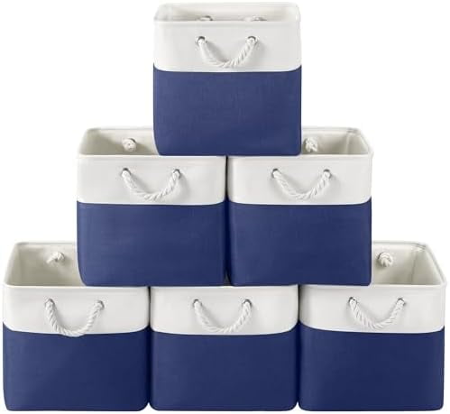 13 x 13 Inch Cube Storage Bins,6 Pack Fabric Storage Basket with ...