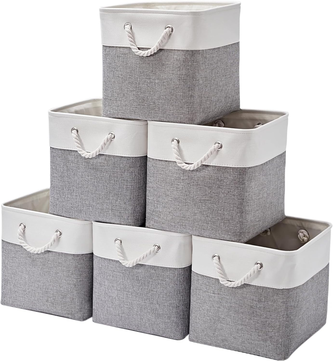 13 x 13 Inch Storage Cubes,6 Pack Cube Storage Bins for Shelves，Fabric ...