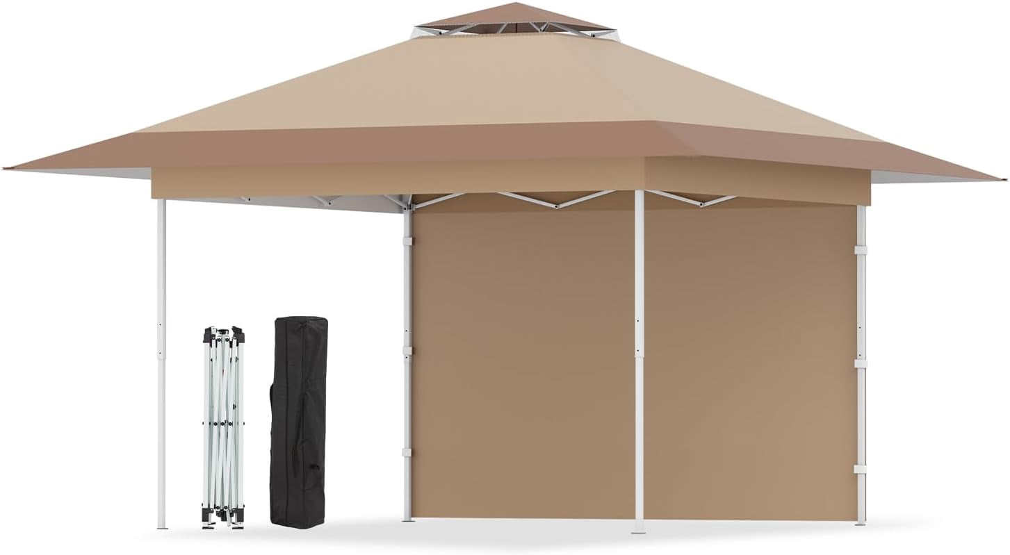 13 x 13 Pop Up Gazebo with Shade Cloth, Easy One-Person Setup Canopy ...