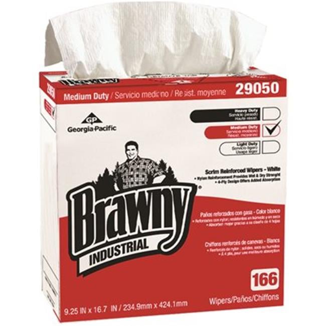 13 x 13 in. Brawny 4-Ply Reinforced Paper Wipers, White - 80 Per Pack ...